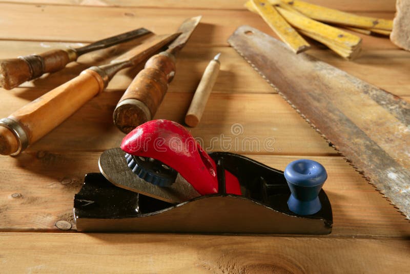 Gouge Wood Chisel Carpenter Tool Hammer Hand Stock Image - Image of ...