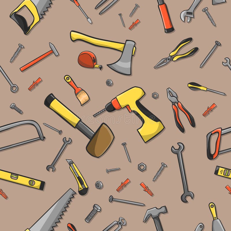 Carpenter Tools Pattern Stock Illustrations – 638 Carpenter Tools ...