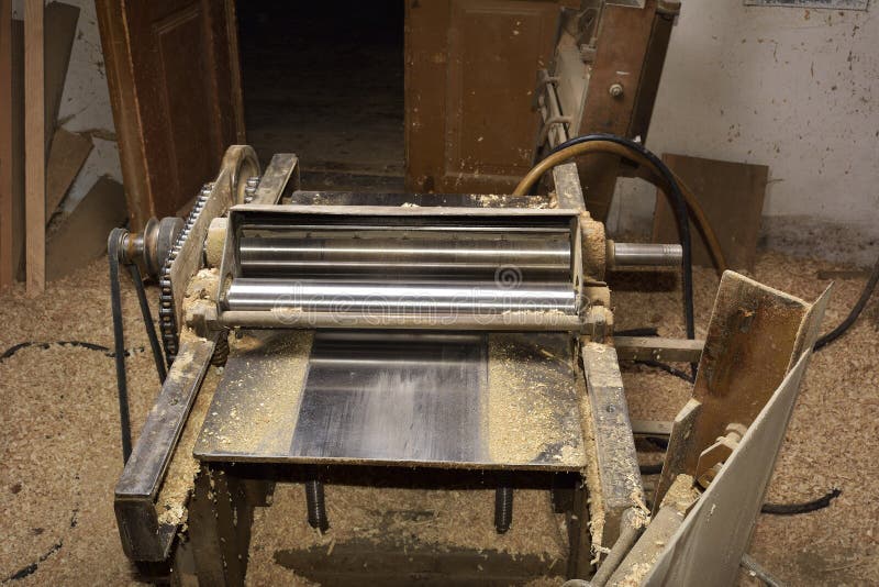 Carpenter Tools with Wood Shaving on Wooden Stock Image - Image of ...