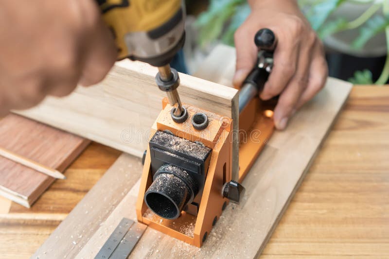 Carpenter Use Drill Bit Pocket Hole Joinery, or Pocket Joinery ...