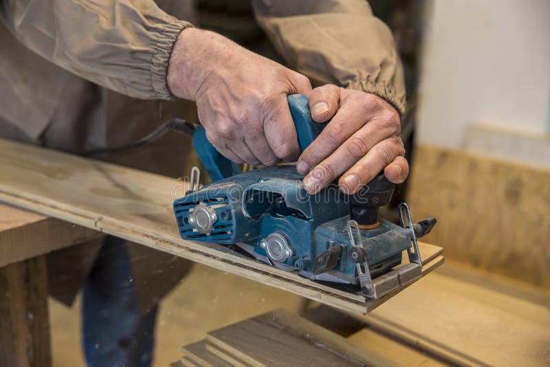 Carpenter Using Grinder on Wood Stock Image - Image of craft, mechanic ...
