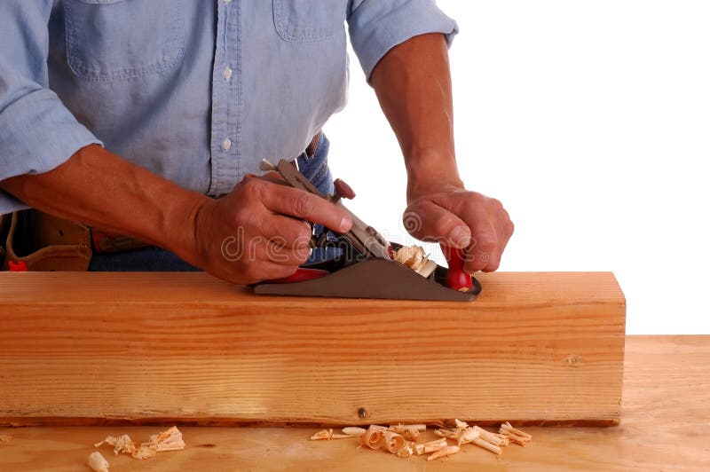 Carpenter Using Plane Stock Images - Image: 2486744