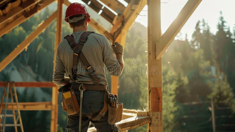 The Carpenter Wearing a Helmet. AI Generated Stock Image - Image of ...