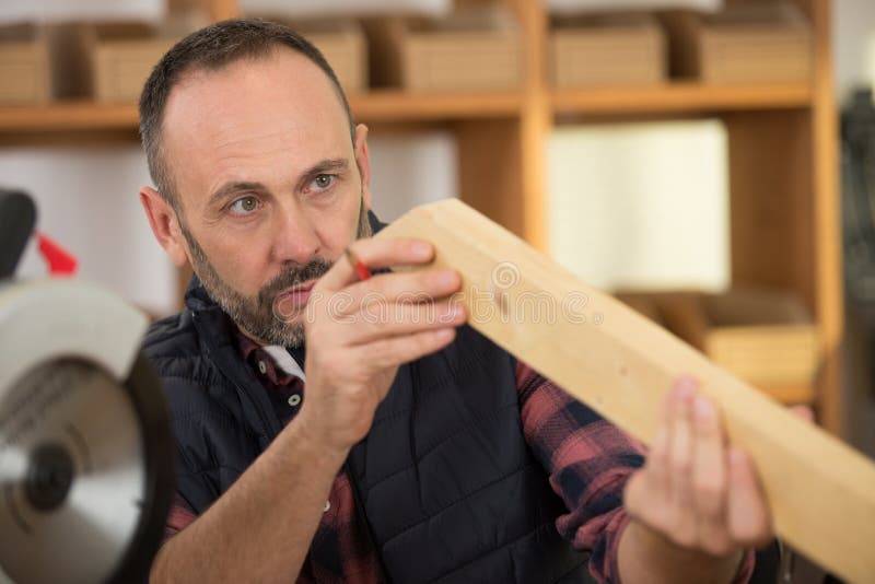 Carpenter during Wood Repair Stock Image - Image of industrial, vintage ...