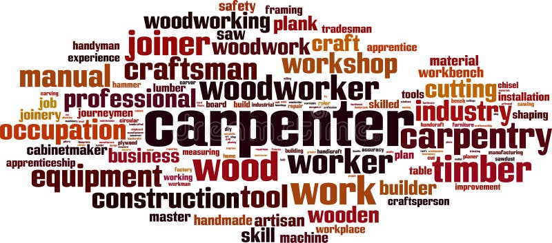 Carpenter word cloud stock vector. Illustration of woodworker - 271390790