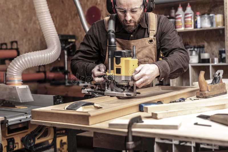 Carpenter at work stock image. Image of carpenter, skill - 136619407