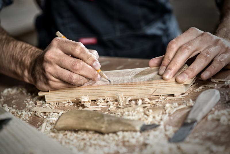 Carpenter at work stock image. Image of material, equipment - 46728723