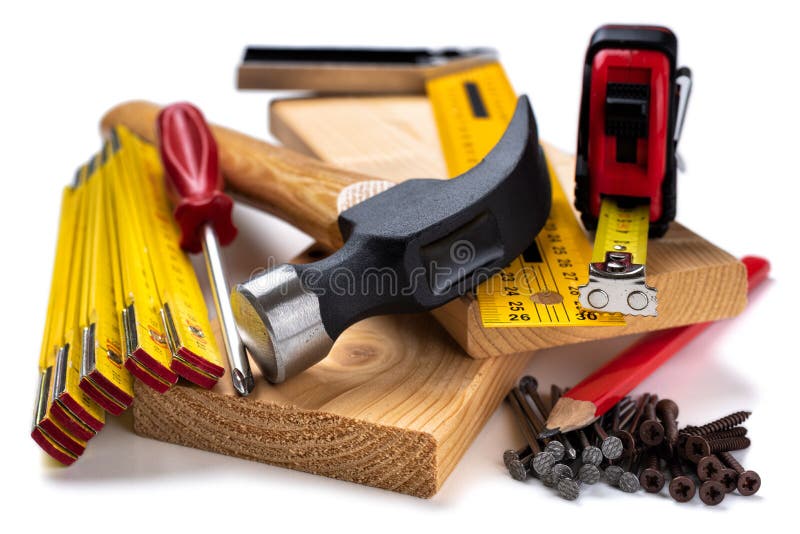 Carpenter Work Tools. Carpentry Stock Image - Image of activity, home ...