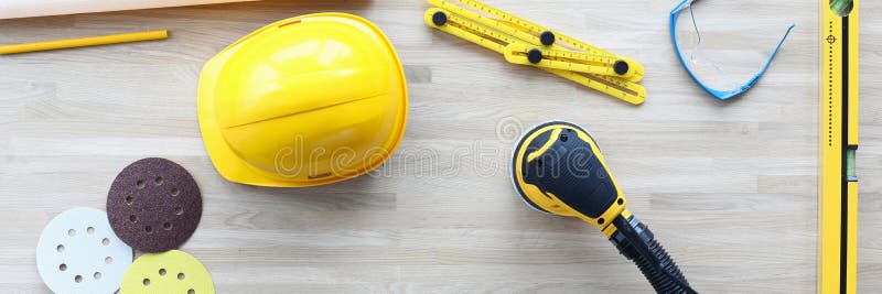 Carpenter Work Tools on Desk Stock Photo - Image of interior, apartment ...