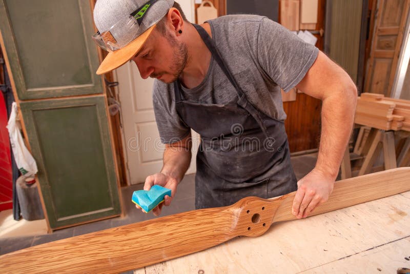 Carpenter work with wooden stock image. Image of material - 123292449