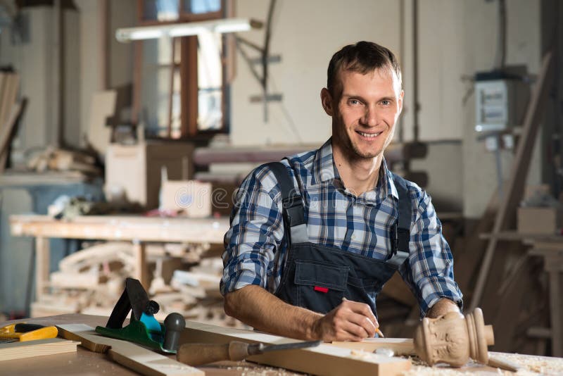 Carpenter at work stock photo. Image of renovation, improvement - 46753306