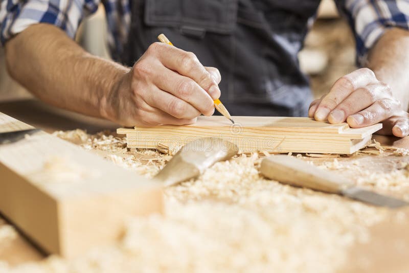 Carpenter at work stock image. Image of handmade, wood - 53120963