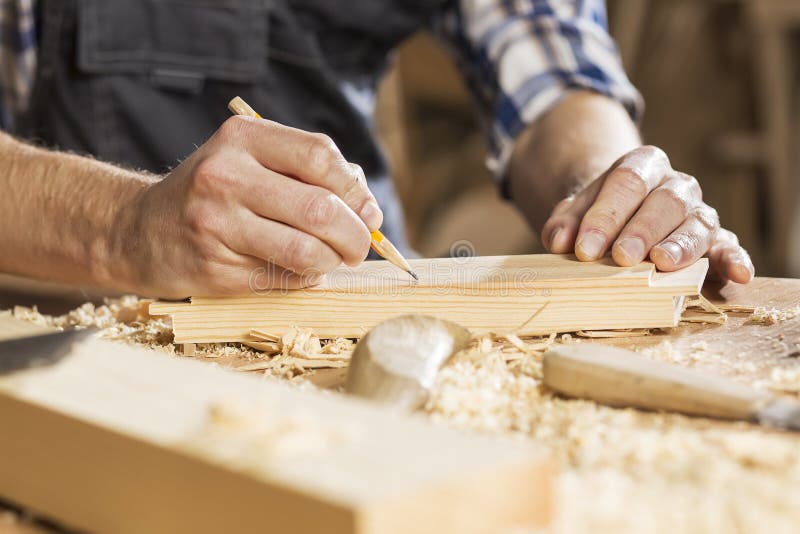 Carpenter at work stock image. Image of cutter, craft - 53140653