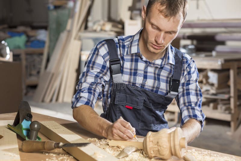 Carpenter at work stock photo. Image of material, carpenter - 54678566