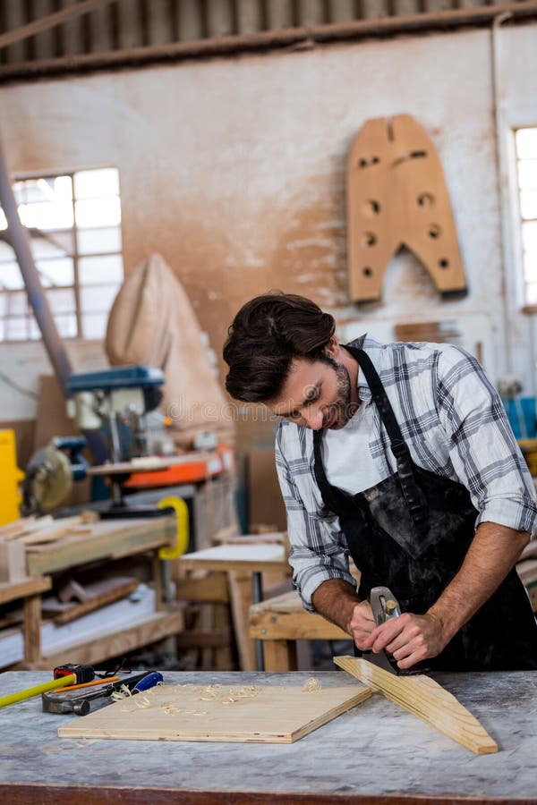 Carpenter Working on His Craft Stock Image - Image of skill, handyman ...