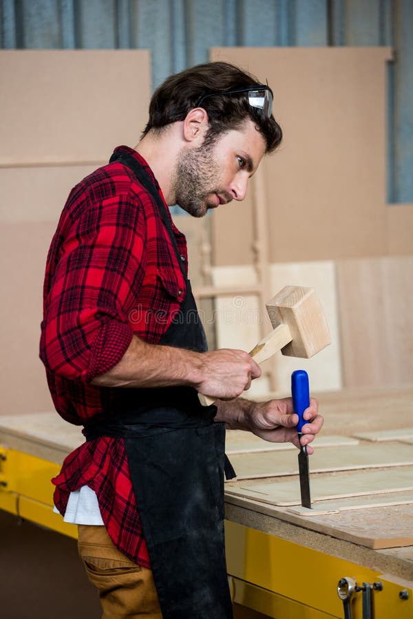 Carpenter Working on His Craft Stock Image - Image of person, expertise ...