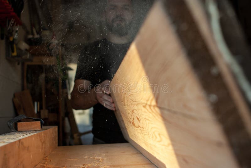Carpenter Working on the Workbench Stock Photo - Image of handsome ...