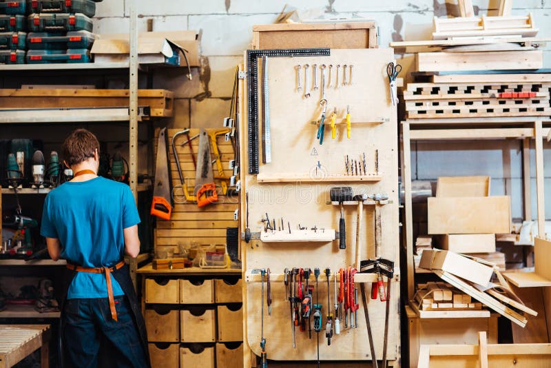 Carpenter in workroom stock image. Image of selfemployed - 87443895