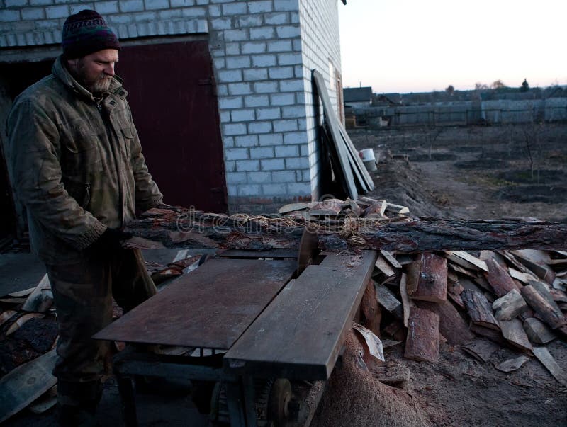 Carpenter Works on Woodworking the Machine Tool Stock Image - Image of ...