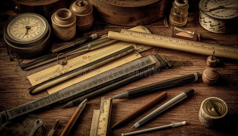 Carpenter Workshop Old Fashioned Tools, Precision Instruments, Handmade ...