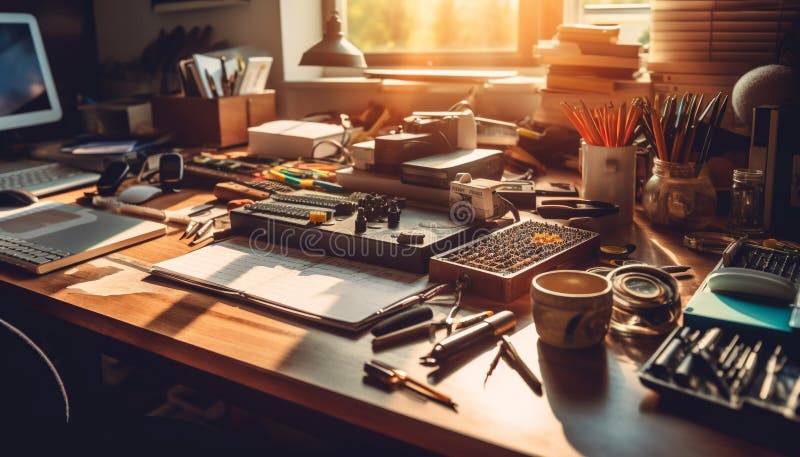 The Carpenter Workshop Was Filled with Creative Woodcraft Equipment ...