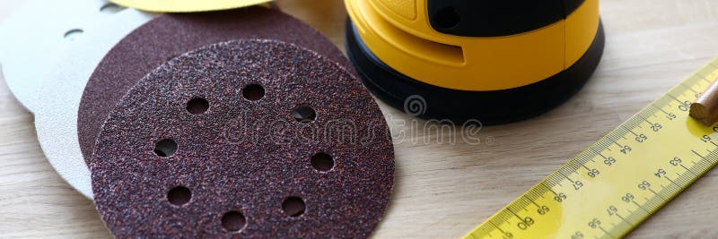 Carpenters Electrical Tool on Desk Stock Photo - Image of builder ...