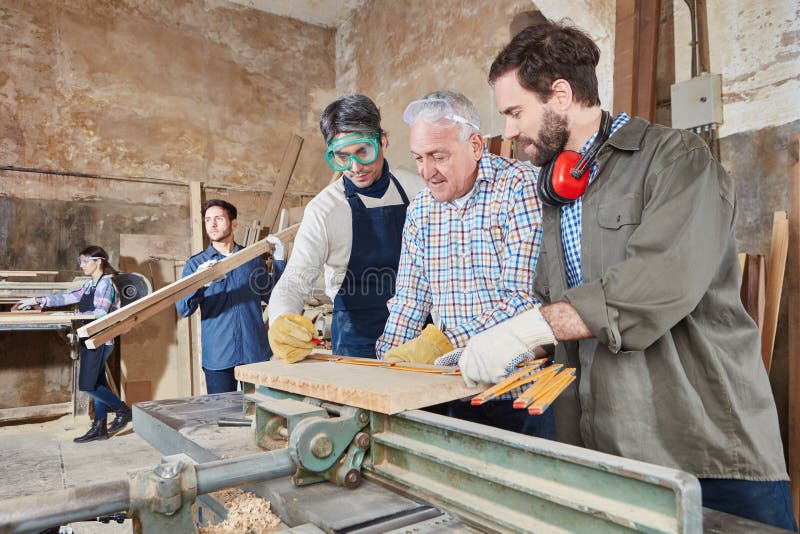Carpenters Work Together in Carpentry Stock Photo - Image of industry ...