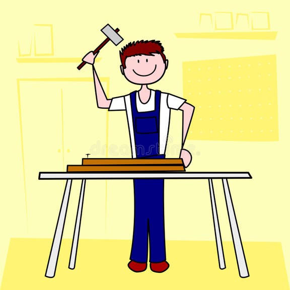 Carpentry stock illustration. Illustration of bench, comic - 13054837