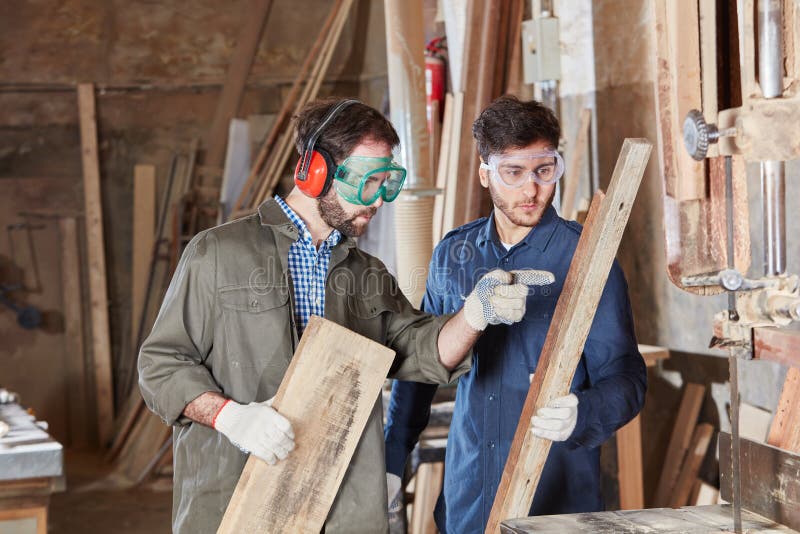 Carpentry Apprenticeship Lesson Stock Photo - Image of craftsman, band ...