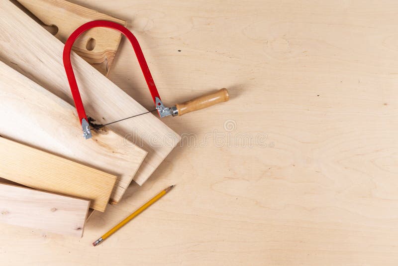 Carpentry Concepts and Ideas. Separate Lineup of Assorted Work Tools on ...