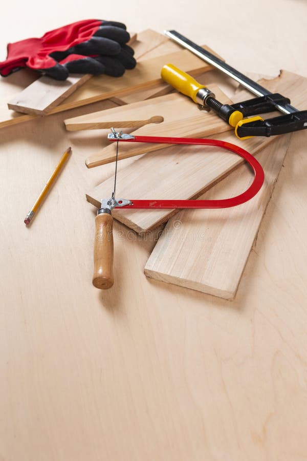 Carpentry Concepts and Ideas. Separate Lineup of Assorted Work Tools on ...