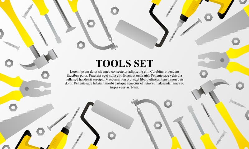 Carpentry Construction and House Renovation Tools Realistic Composition ...
