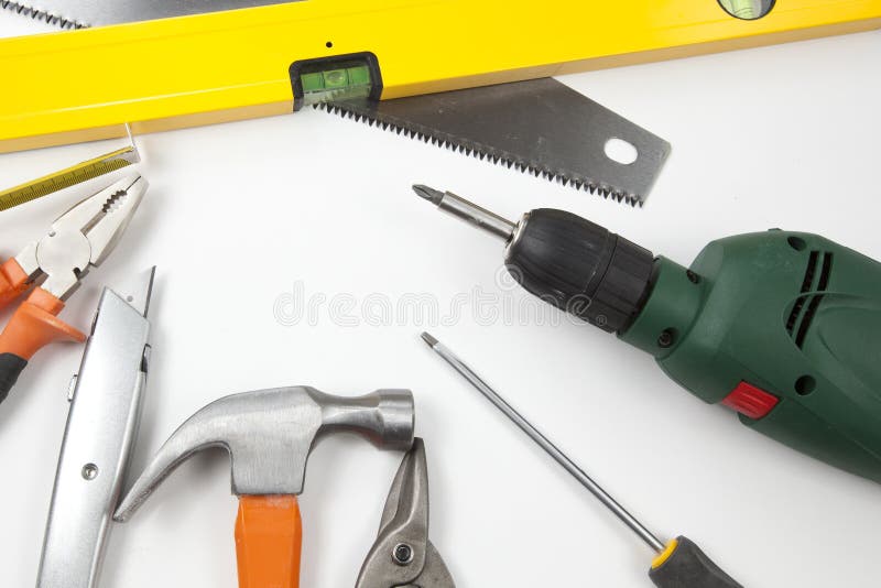 Carpentry, Construction Tools Stock Photo - Image of closeup, circular ...