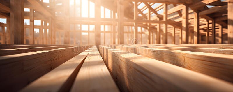 Carpentry Craftsmanship Highlighted by Sunlight Filtering through ...