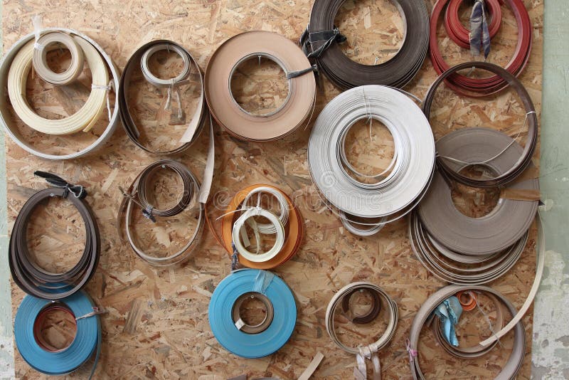Carpentry edging tape stock image. Image of chipboard - 190461559