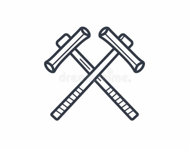 Carpentry Hammer Tool. Modern Outline Illustration. Editable Strokes ...