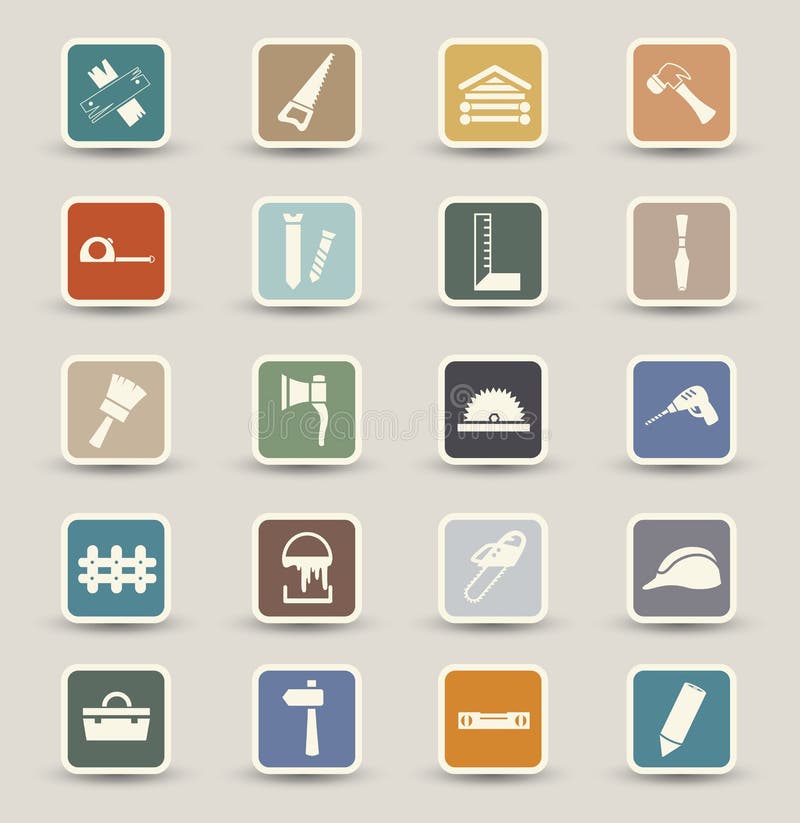 Carpentry Icons stock vector. Illustration of fence, measuring - 38000039