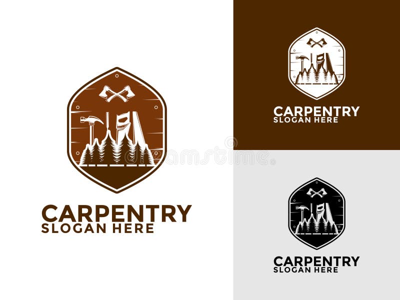 Carpentry Logo Design Vector Illustration, Carpentry Woodworking Retro ...