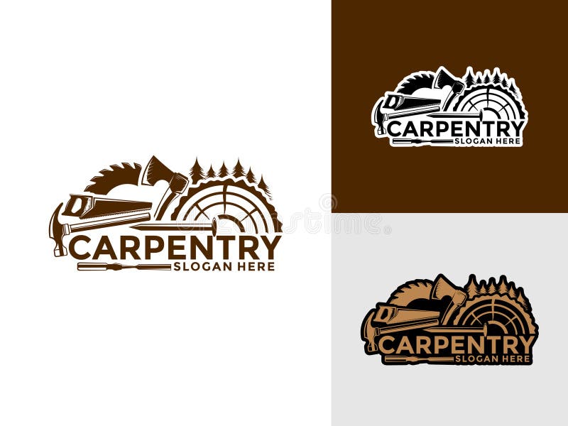 Carpentry Logo Design Vector Illustration, Carpentry Woodworking Retro ...