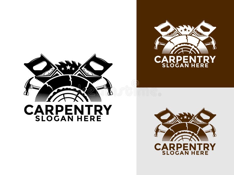 Carpentry Logo Design Vector Illustration, Carpentry Woodworking Retro ...