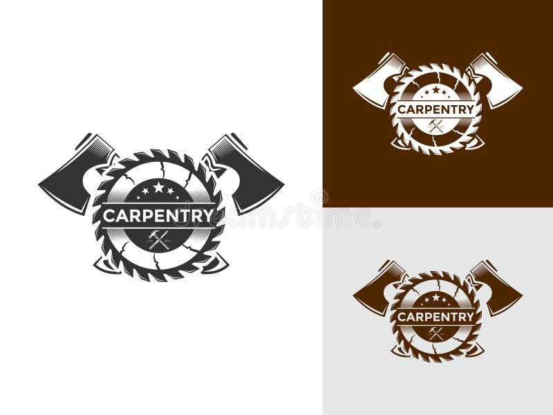 Carpentry Logo Design Vector Illustration, Carpentry Woodworking Retro ...