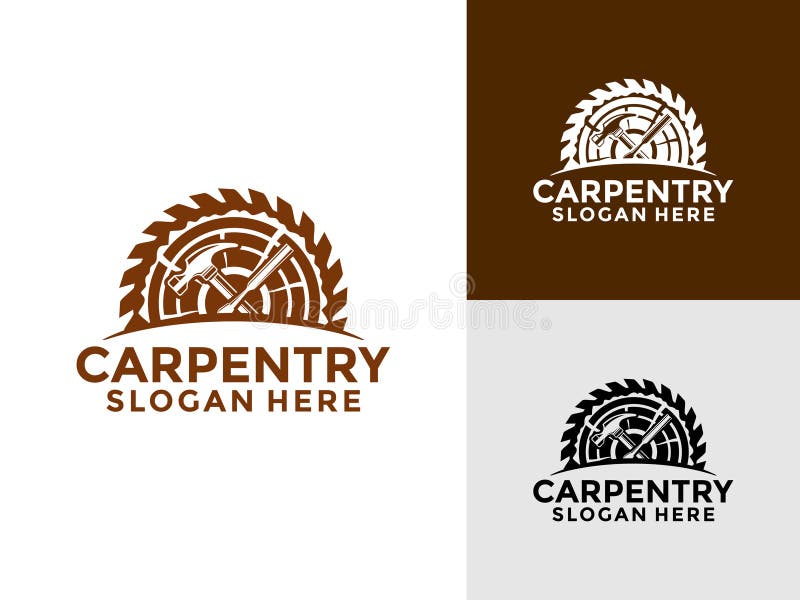 Carpentry Logo Design Vector Illustration, Carpentry Woodworking Retro ...