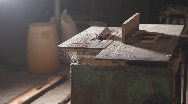 Carpentry Machine with a Piece of Wood Stock Image - Image of workshop ...