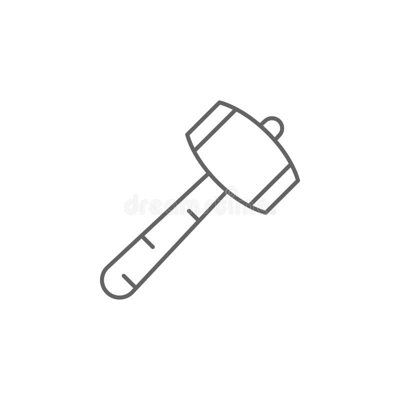 Carpentry, Mallet Line Vector Icon Stock Illustration - Illustration of ...