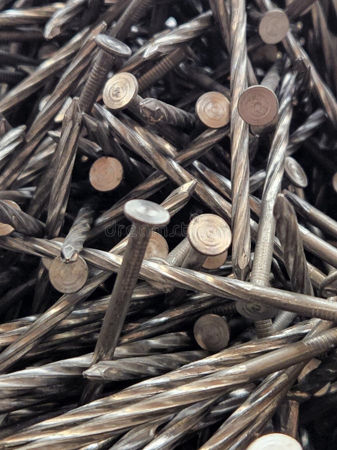 Carpentry Steel Nails. Background of Iron Nails Stock Image - Image of ...