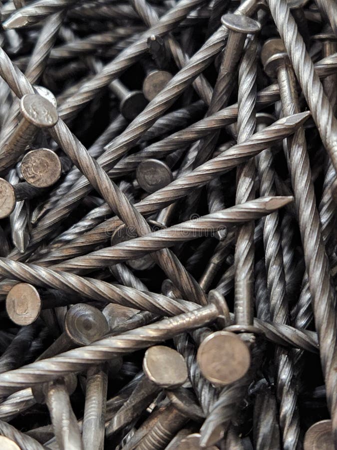 Carpentry Steel Nails. Background of Iron Nails Stock Image - Image of ...