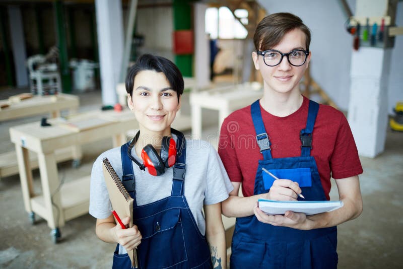 Carpentry Students in Workshop Stock Image - Image of craft, camera ...