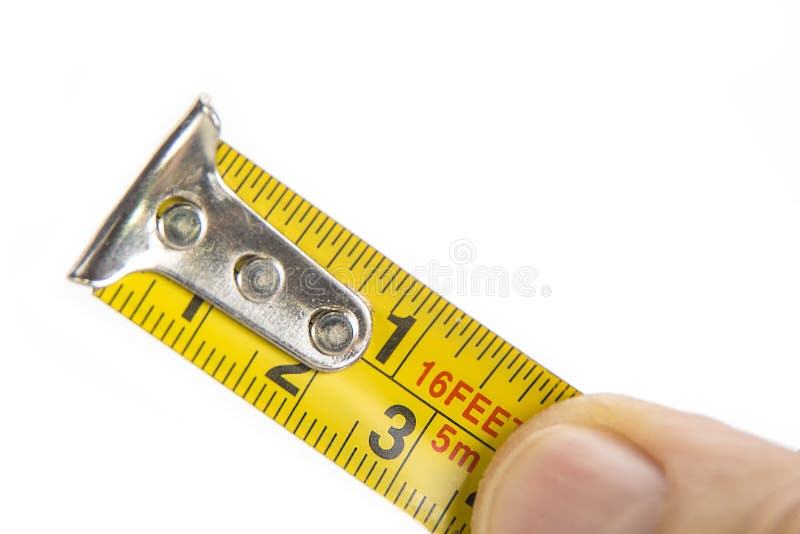 Carpentry Tape Meter Closeup on a White. Stock Photo - Image of metal ...