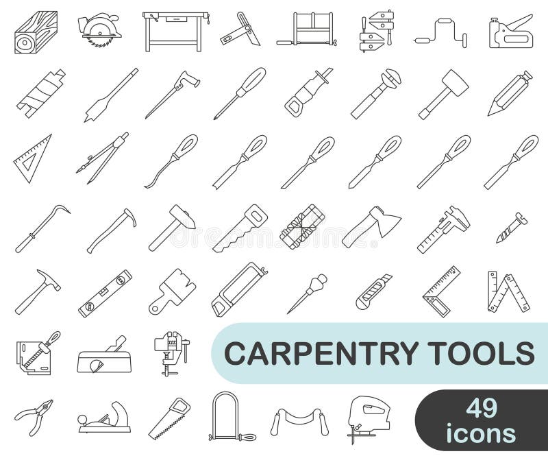 Carpentry Tool Icon Collection. Carpentry Tool Thin Line. Tool for ...