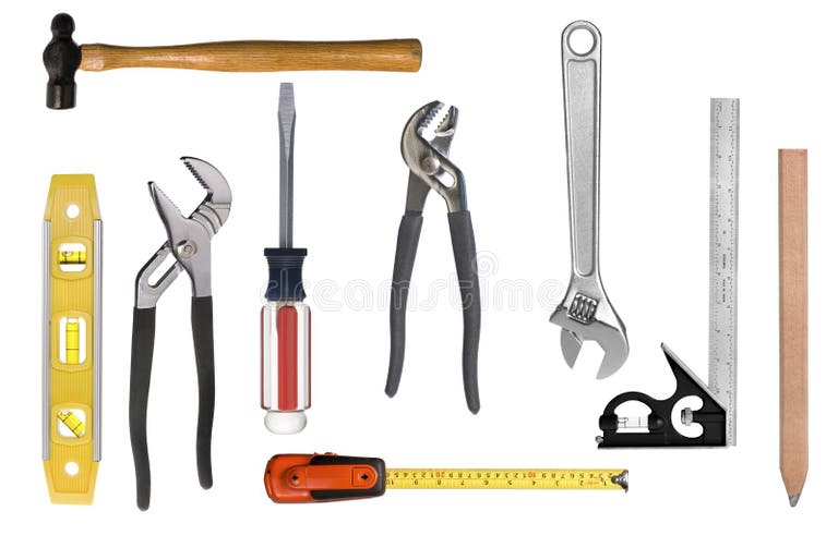 Carpentry tool montage stock image. Image of lead, channel - 7403895